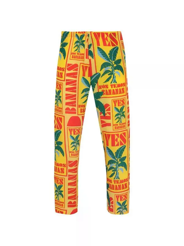 AMIR SLAMA Lettering-print Straight Trousers - Yellow
