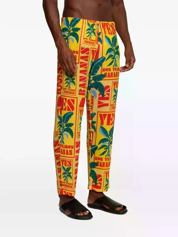 AMIR SLAMA Lettering-print Straight Trousers
