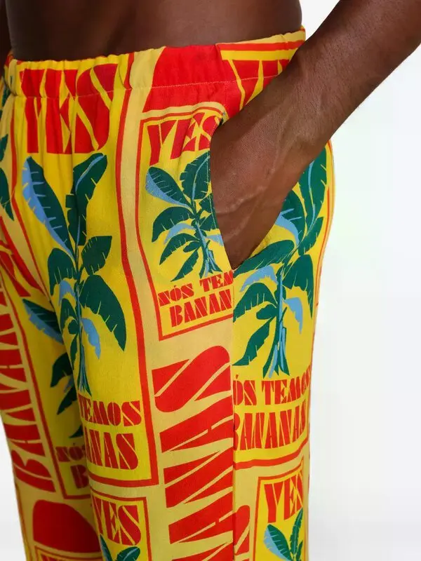 AMIR SLAMA Lettering-print Straight Trousers