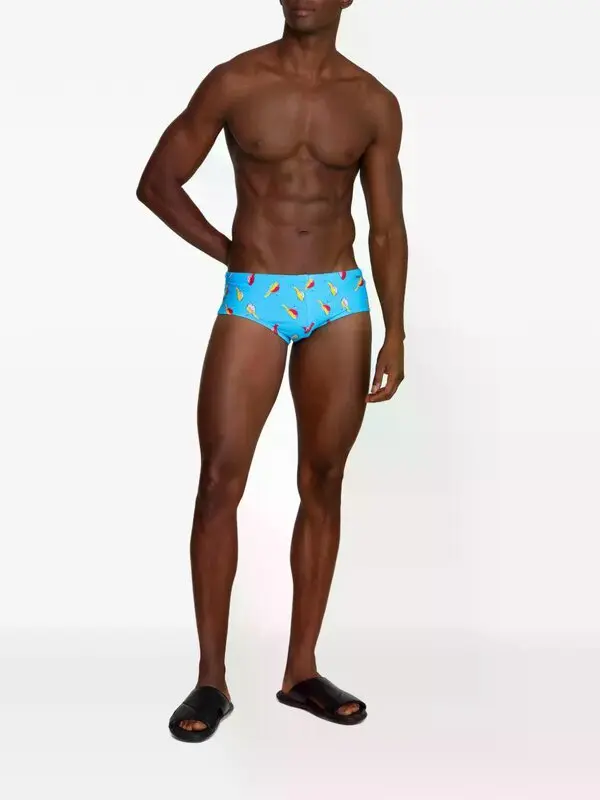 AMIR SLAMA Bird-print Swim Trunks