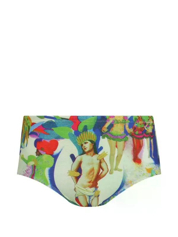 AMIR SLAMA Patterned Swimming Trunks - Green