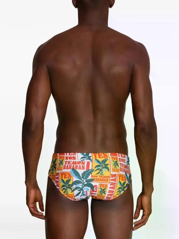 AMIR SLAMA Leaf-print Swimming Trunks
