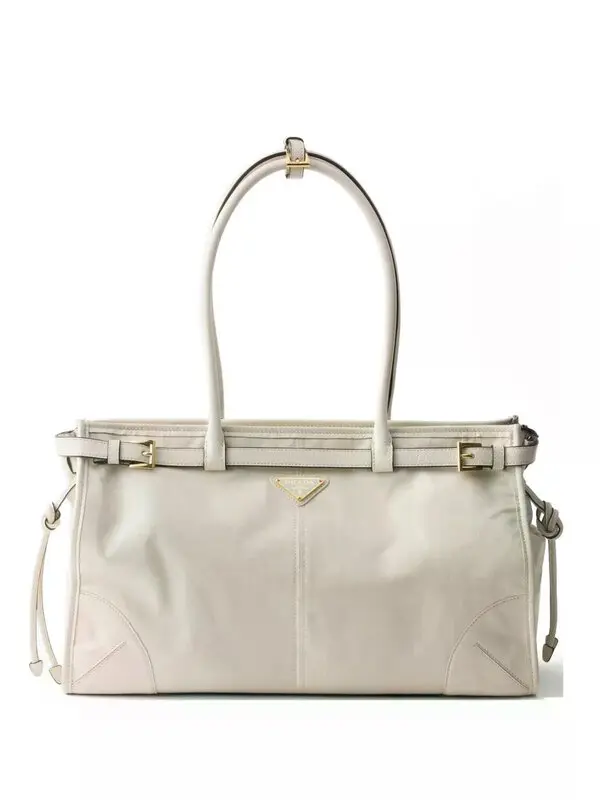Prada Bonnie Large Leather Handbag - Neutrals