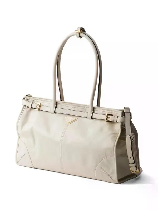 Prada Bonnie Large Leather Handbag - Neutrals