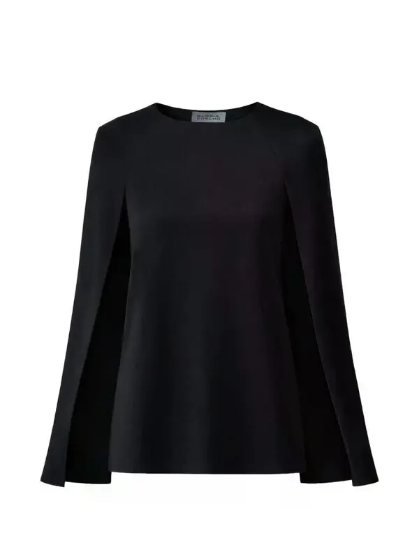 GLORIA COELHO Cape-effect Blouse - Black