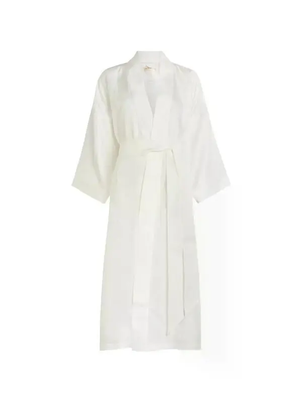 Olivia Von Halle Queenie Tie-waist Robe - White