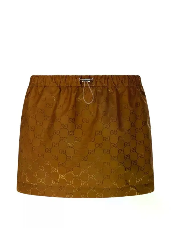 Gucci Monogram Elasticated Mini Skirt - Brown