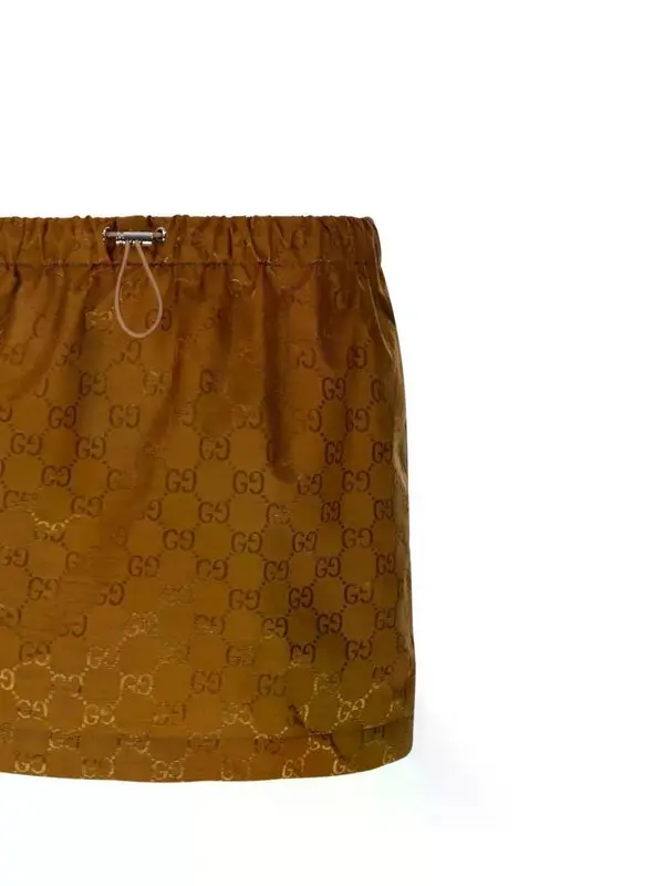 Gucci Monogram Elasticated Mini Skirt - Brown