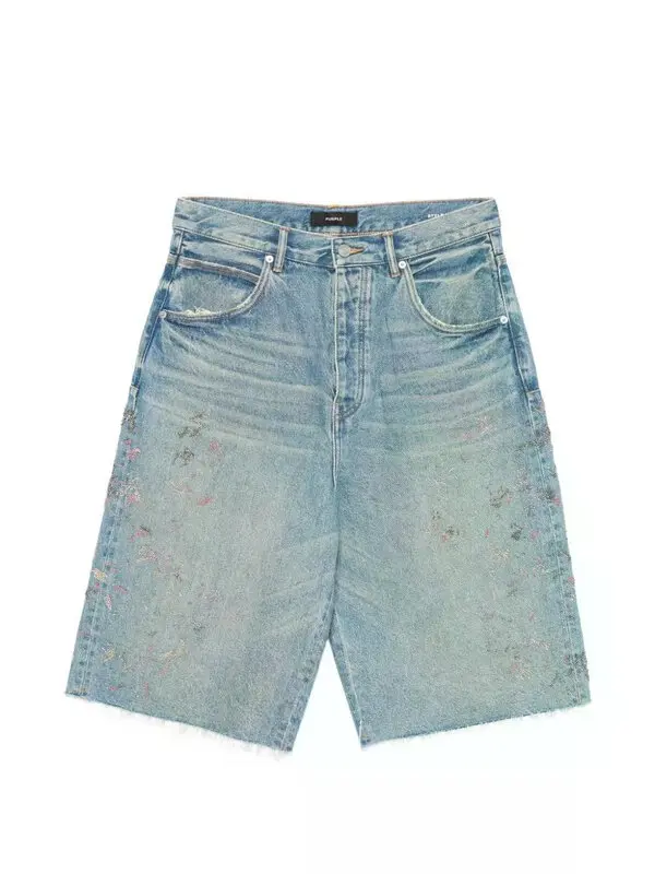 PURPLE BRAND P070 Frayed Shorts - Blue