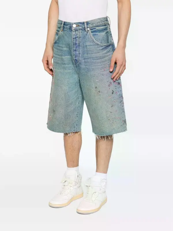 PURPLE BRAND P070 Frayed Shorts - Blue