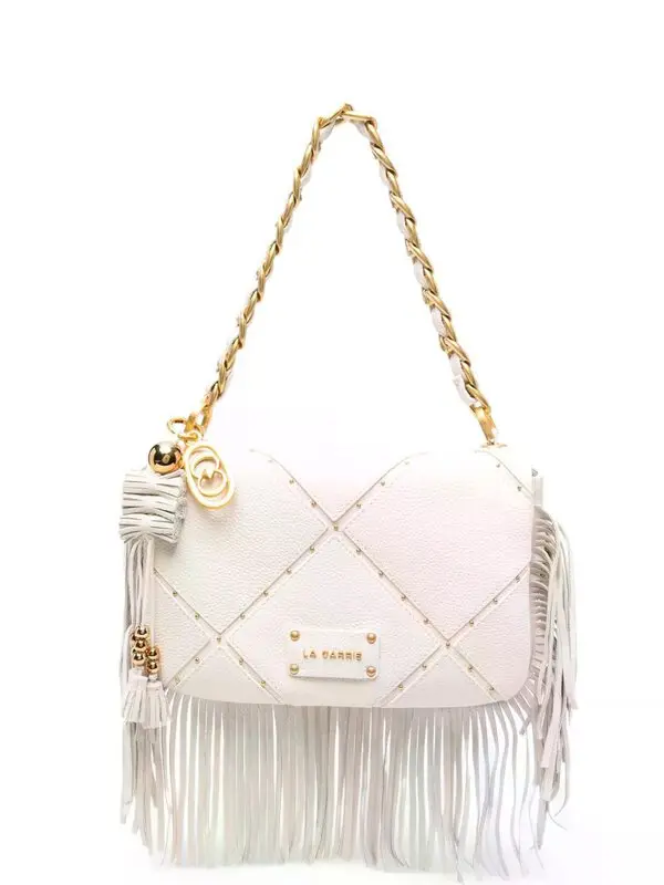 LA CARRIE Isabel Fringed Leather Shoulder Bag - Neutrals