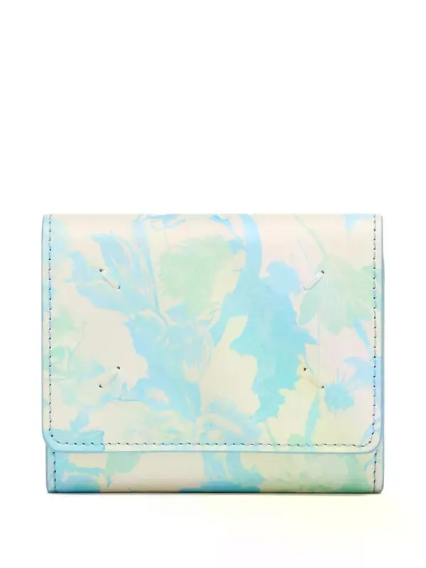MAISON MARGIELA Floral Zip Leather Wallet - Neutrals