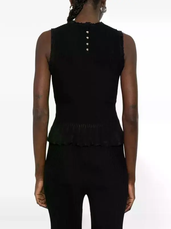 Sandro Ruffled Ottoman Knit Top