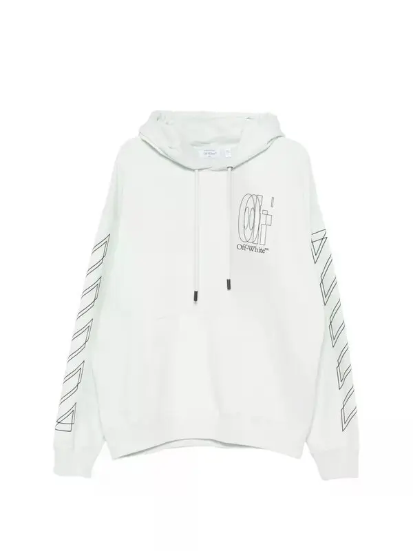Off-White Logo-print Hoodie - Green