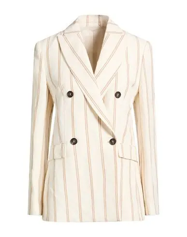 Brunello Cucinelli Double-breasted Shantung Blazer - Ivory