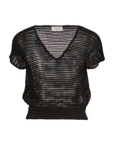 Agnona Silk And Cotton Open-knit Sweater - Black