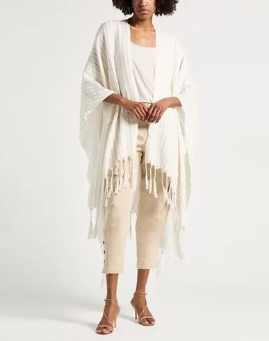 Brunello Cucinelli Woven Cape With Metallic Striped Detail