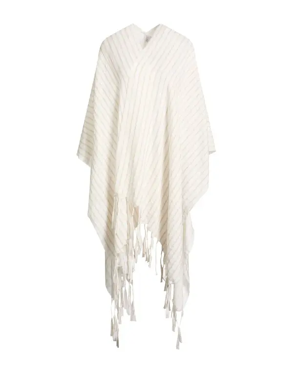 Brunello Cucinelli Woven Cape With Metallic Striped Detail