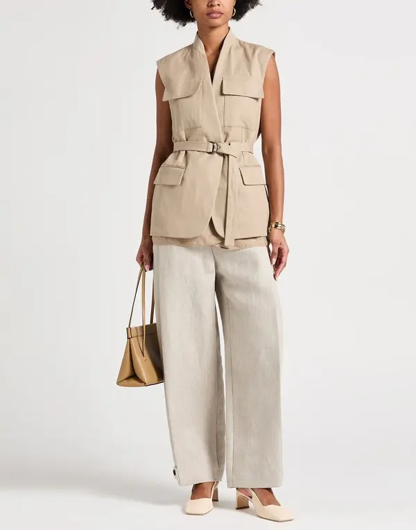 Brunello Cucinelli Belted Cotton And Linen Vest