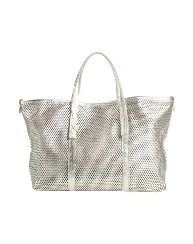 LAURA DI MAGGIO Perforated Leather Tote With Detachable Shoulder Strap - Grey