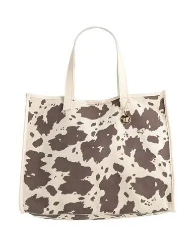 LAURA DI MAGGIO Leather Animal Print Shopper Bag - Beige