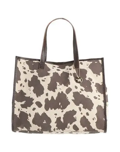 LAURA DI MAGGIO Leather Animal Print Shopper Bag - Brown