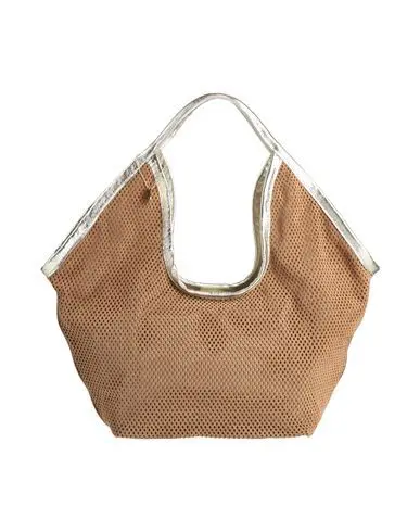 LAURA DI MAGGIO Leather Hobo Bag With Metallic Trim - Brown