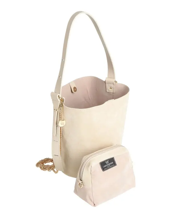 LAURA DI MAGGIO Suede Bucket Bag With Detachable Pouch