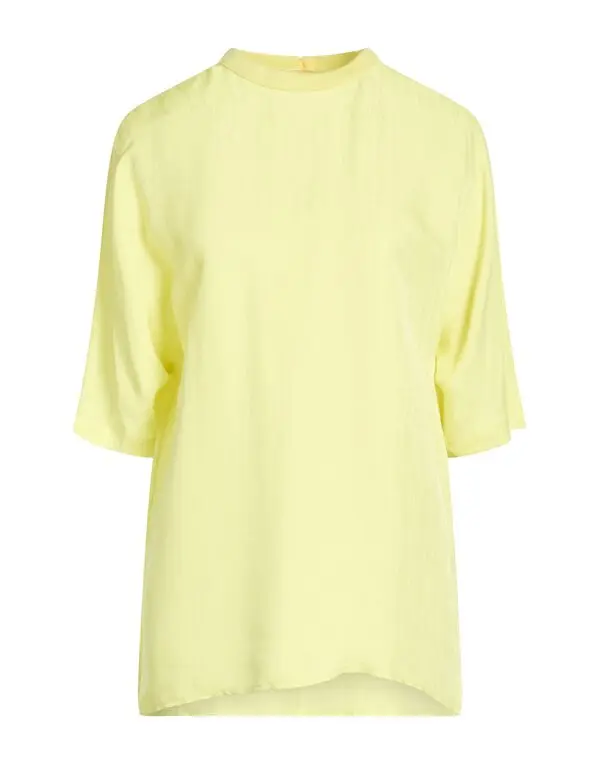 Agnona Lime Viscose And Silk Top