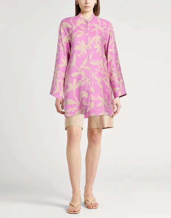 Agnona Floral Print Cotton-viscose Oversized Shirt