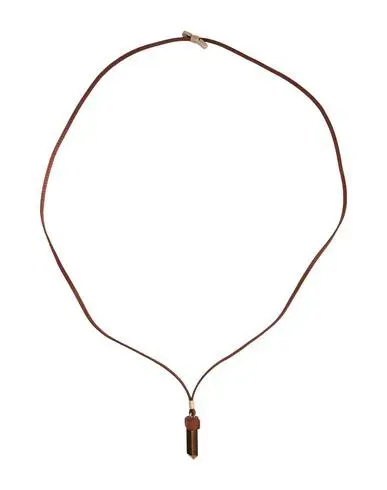 Chloé Leather And Metal Pendant Necklace - Brown