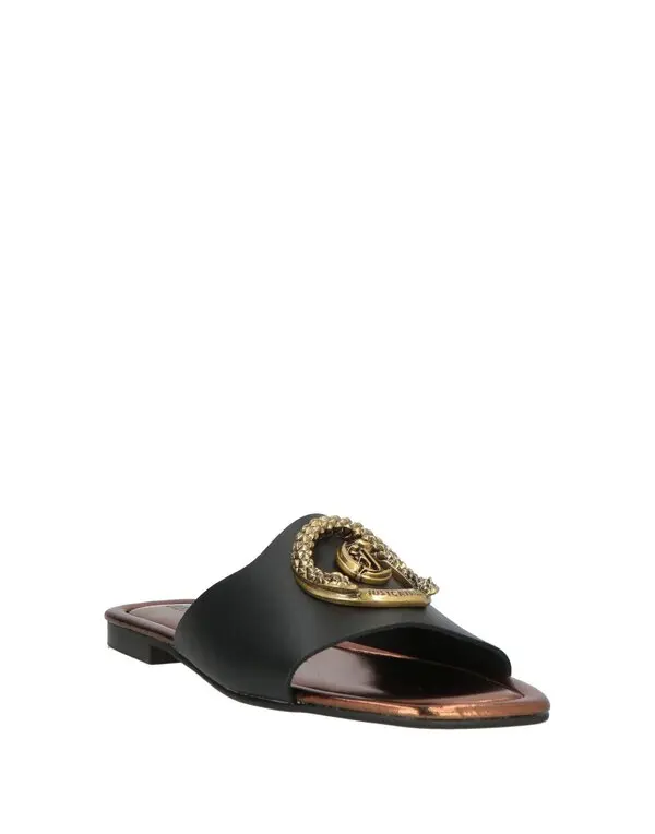 Just Cavalli Leather Slide Sandals