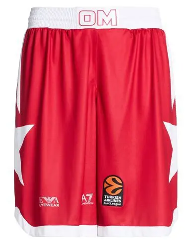 EA7 Two-tone Athletic Shorts - Red