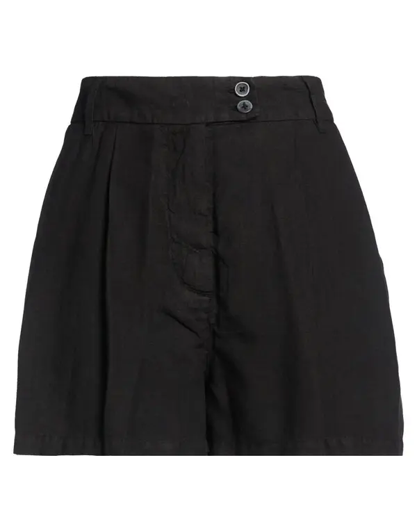 120% Lino Linen High Waisted Shorts - Black