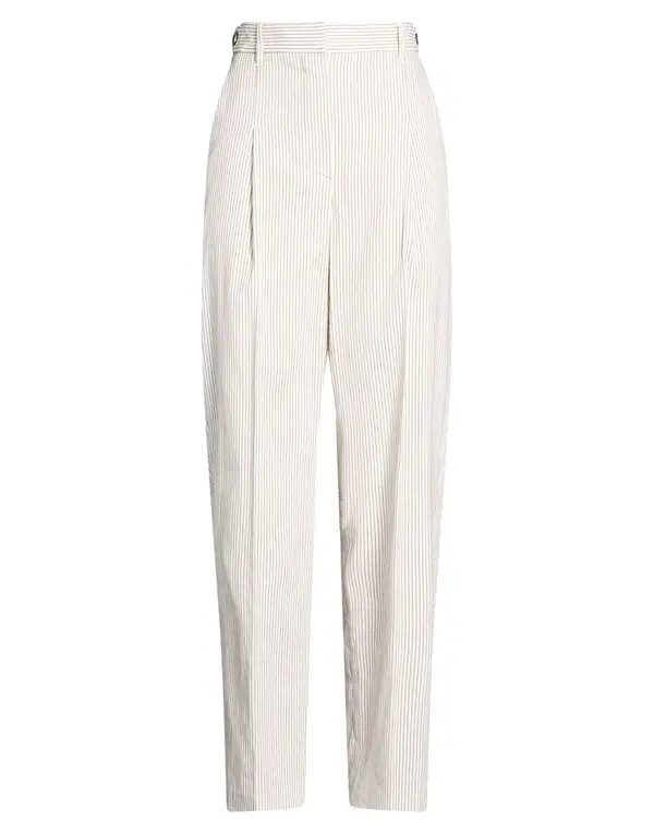 Brunello Cucinelli Linen Cotton Blend Striped Pants