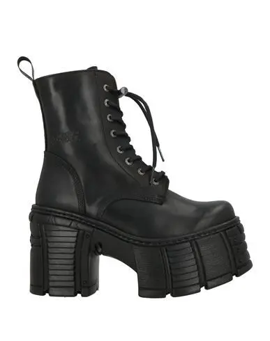 NEW ROCK Ankle Boots Size Leather - Black