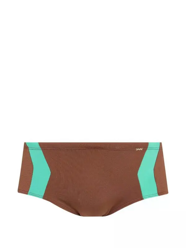 AMIR SLAMA Colour-block Swim Trunks - Brown