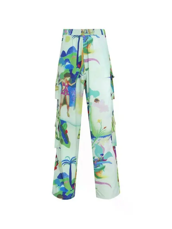 AMIR SLAMA Printed Trousers - Green