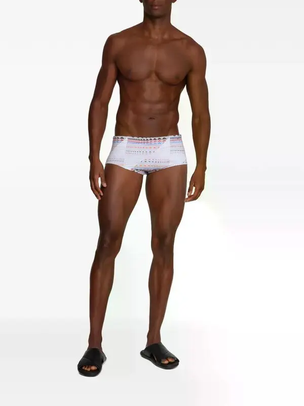AMIR SLAMA Geometric-print Swimming Trunks
