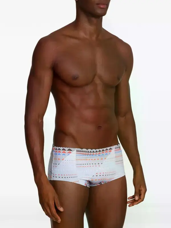 AMIR SLAMA Geometric-print Swimming Trunks