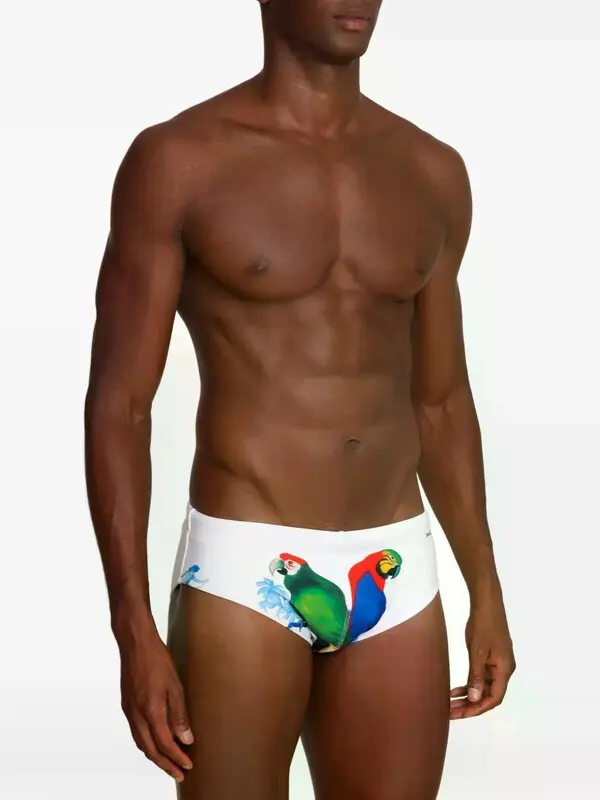 AMIR SLAMA Parrot-print Swimming Trunks