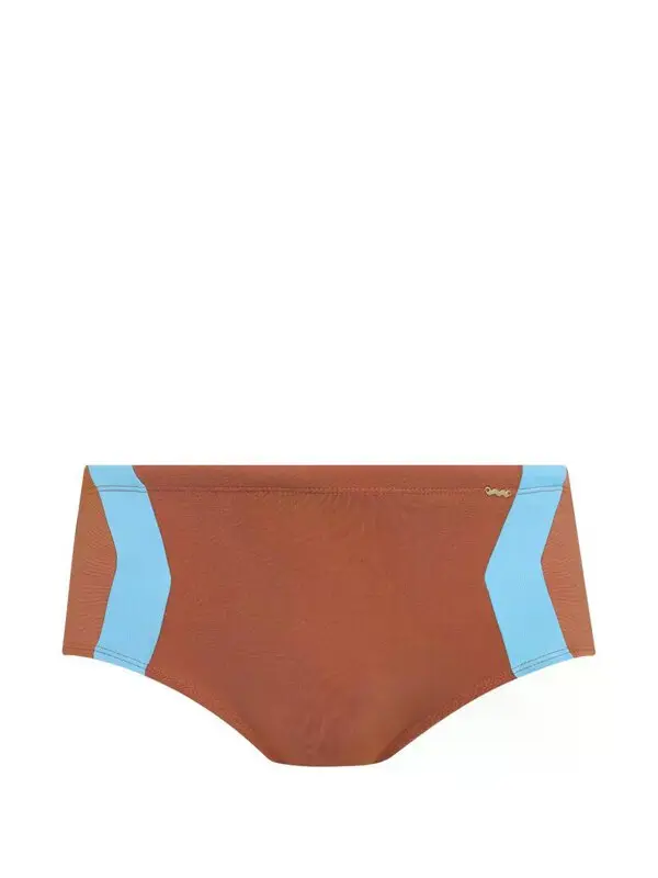 AMIR SLAMA Paneled Swimming Trunks - Brown