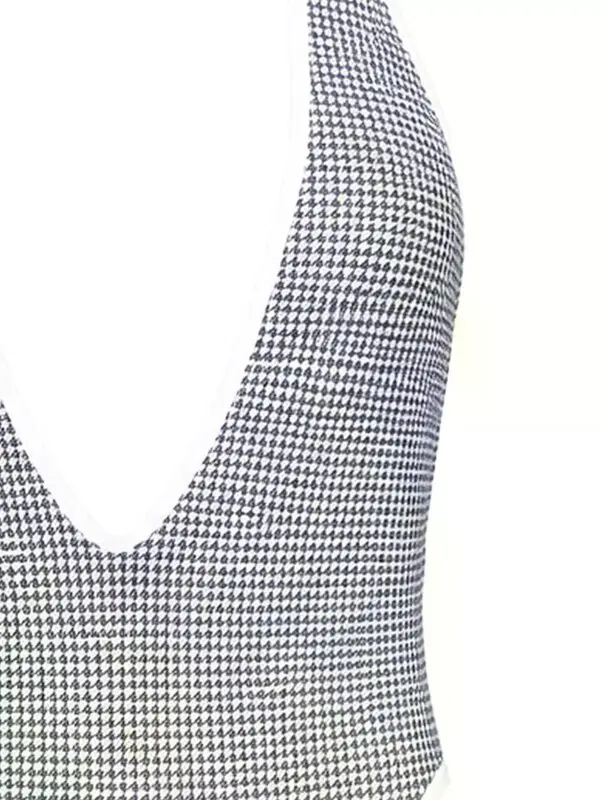 DIESEL® Houndstooth Plunge Halterneck Swimsuit