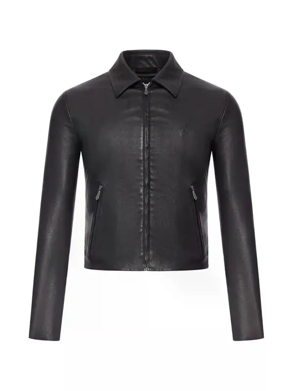 Gucci Zip-up Leather Jacket - Black