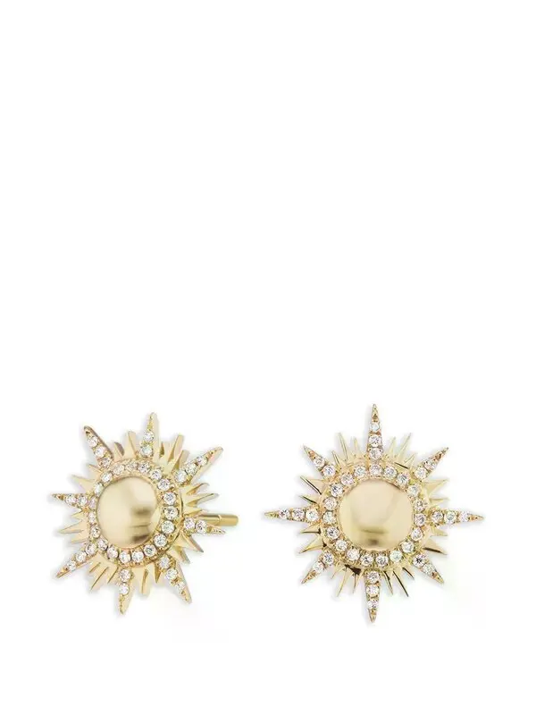 Sorellina Diamond Sun Stud Earrings - Gold