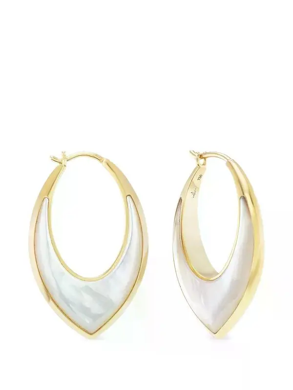 Sorellina Pearl Inlay Hoop Earrings - Gold