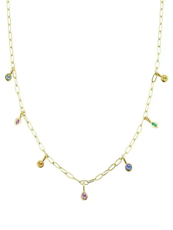 Sorellina Sapphire Bezel Necklace - Gold