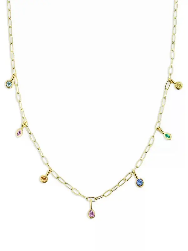 Sorellina Sapphire Bezel Necklace - Gold