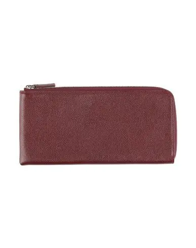 DOUCAL'S Leather Checkbook Holder - Red