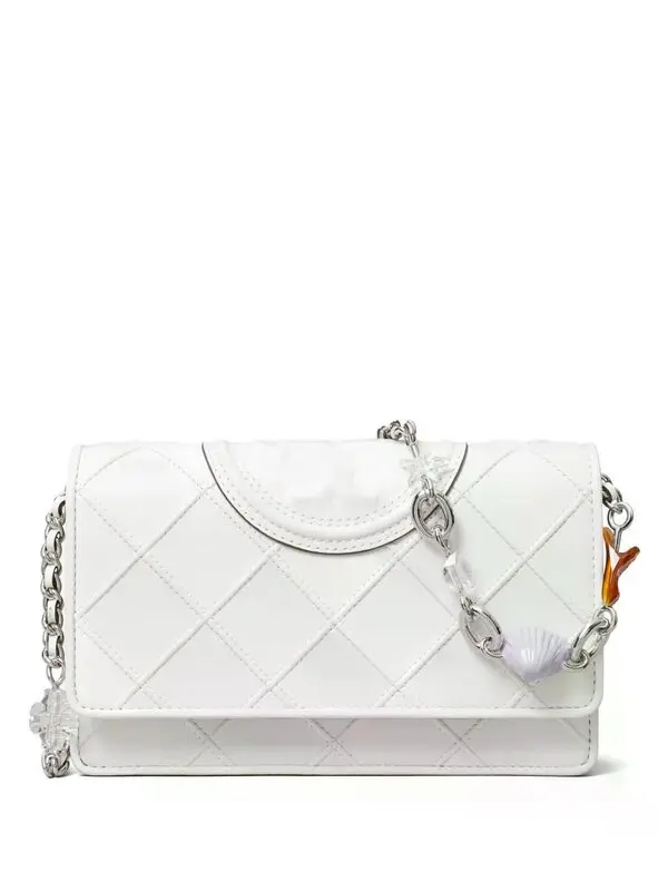 Tory Burch Fleming Charm Chain Crossbody - White